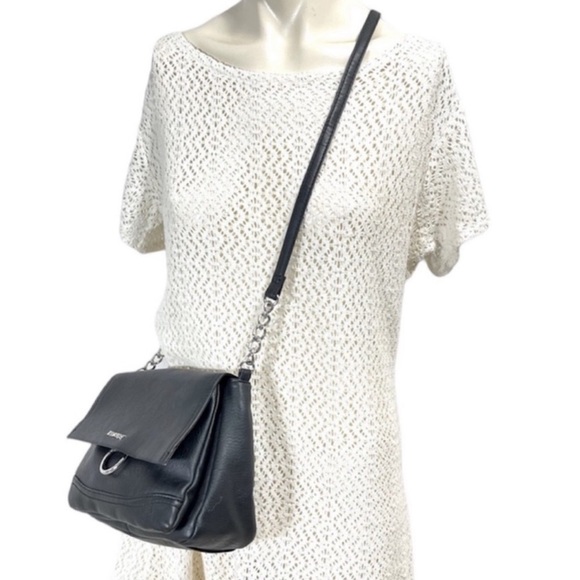 Koltov | Bags | Cross Body Bag Handbag Purse Black Vegan Leather Silver ...